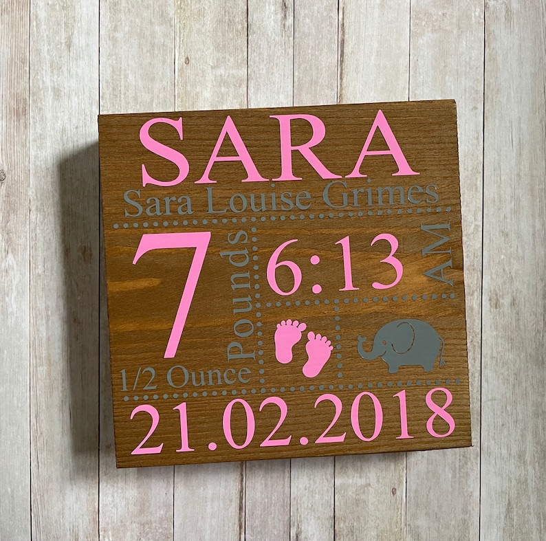 Baby Birth Stats Wooden Block Personalised Newborn Keepsake - Etsy