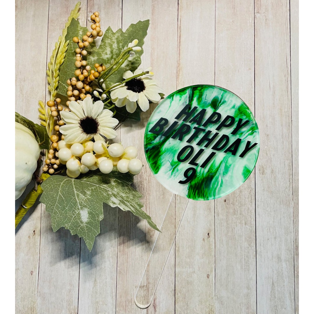 Football Theme Birthday Cake Topper, Personalised Cake Topper, Photo ...