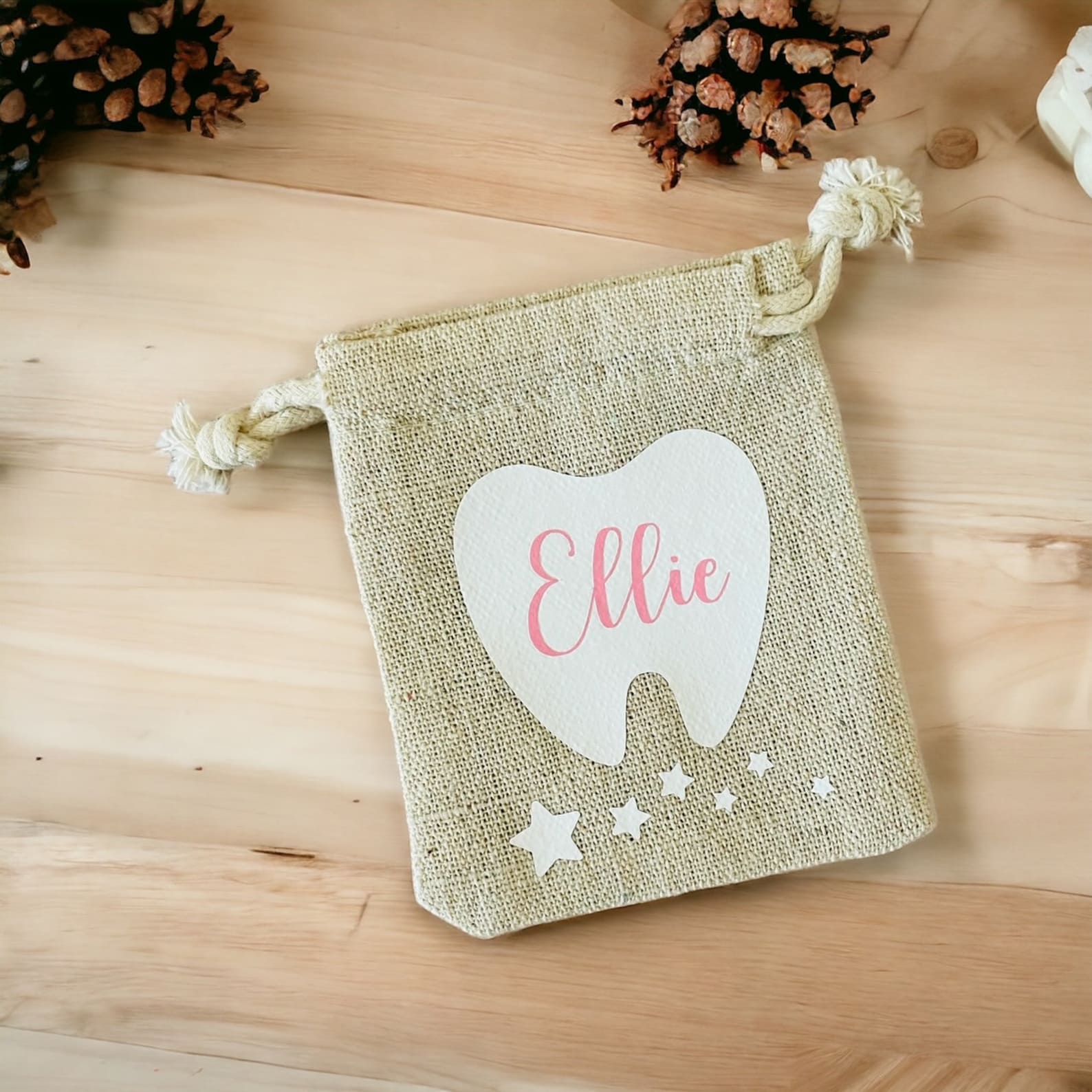 Personalised Tooth Fairy Bag, Tooth Fairy Pouch, Cotton Drawstring Bag ...