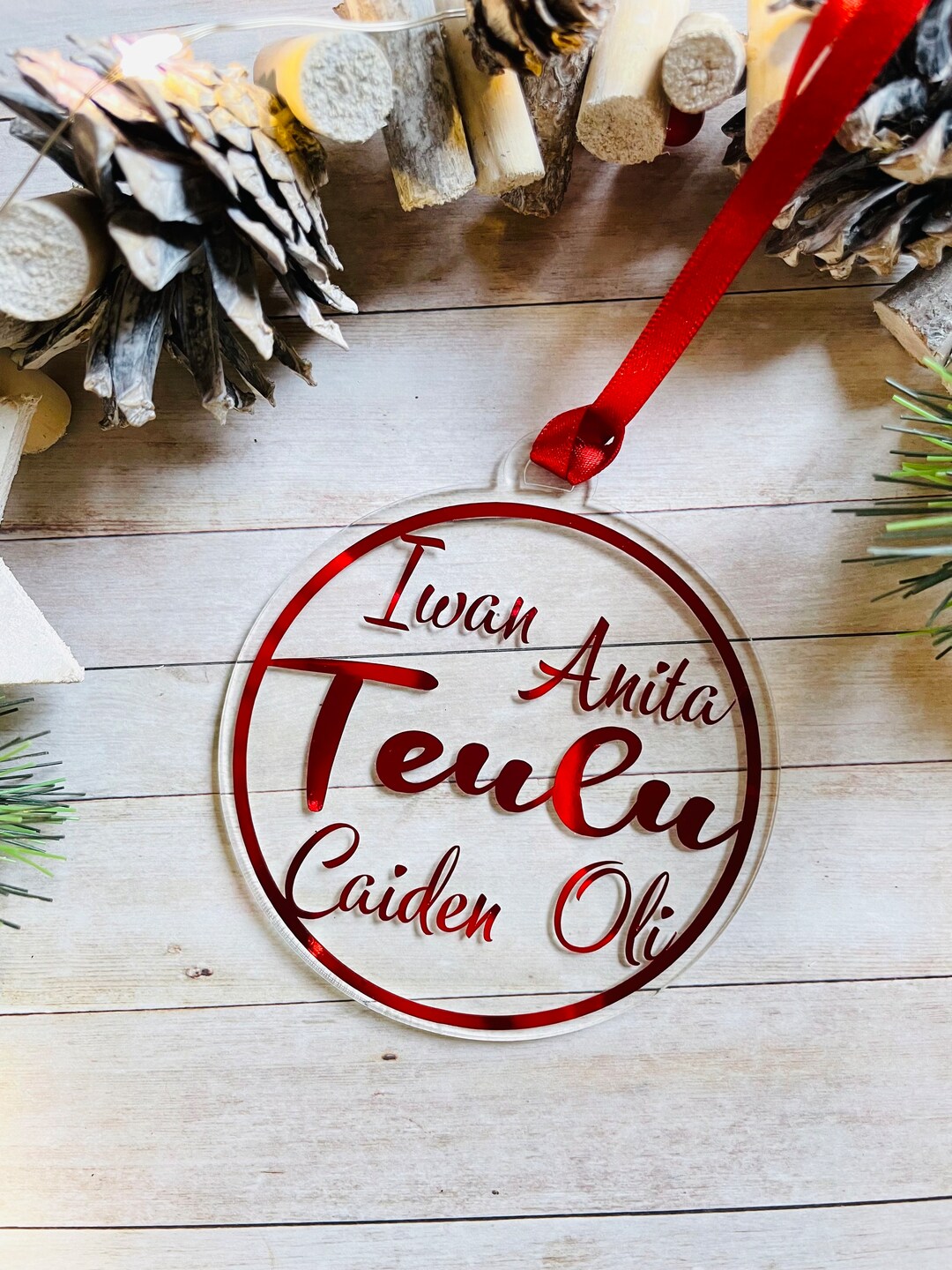 Personalised Welsh Teulu Decoration, Welsh Family Bauble, Christmas ...