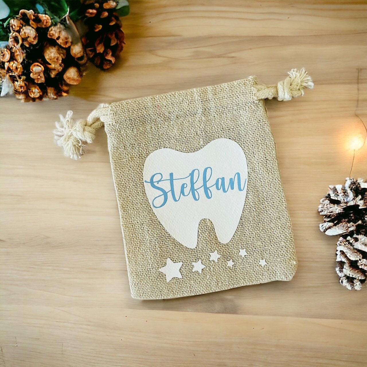 Personalised Tooth Fairy Bag, Tooth Fairy Pouch, Cotton Drawstring Bag ...