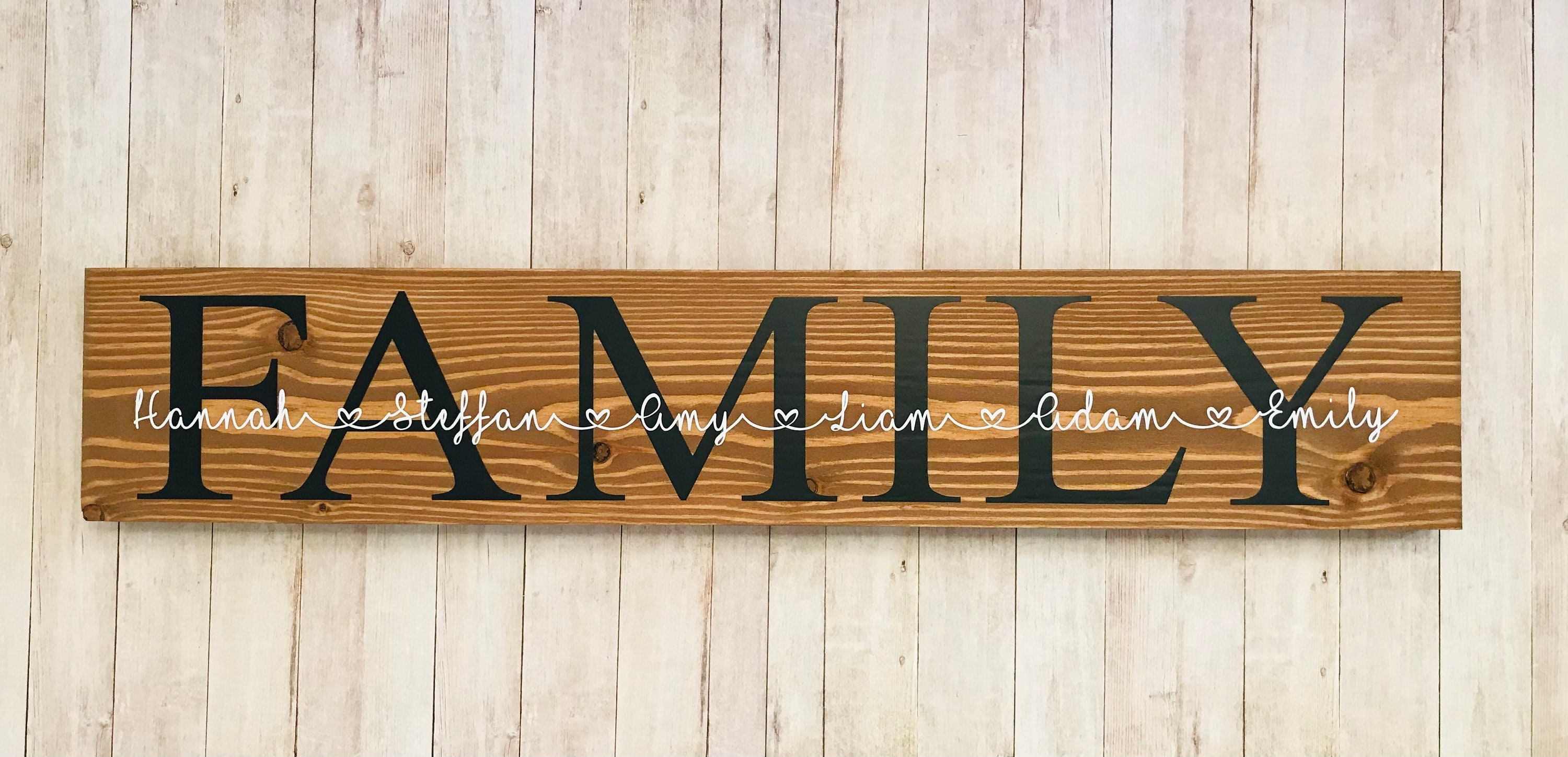 Wooden Family Sign Oak Wooden Sign Rustic Farmhouse Family - Etsy