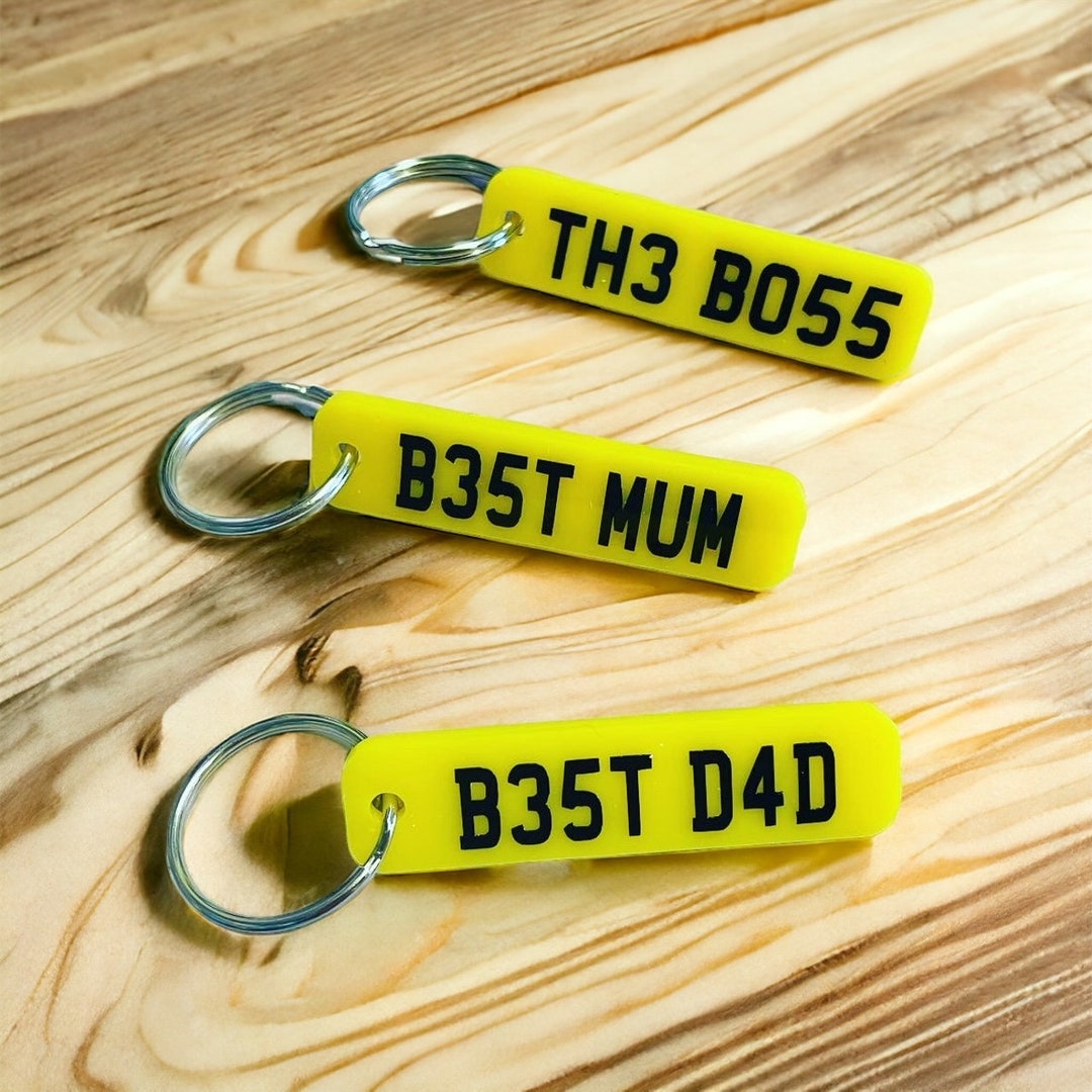 Mothers Day Gift, Number Plate Keyring, Personalised Gifts, Acrylic ...