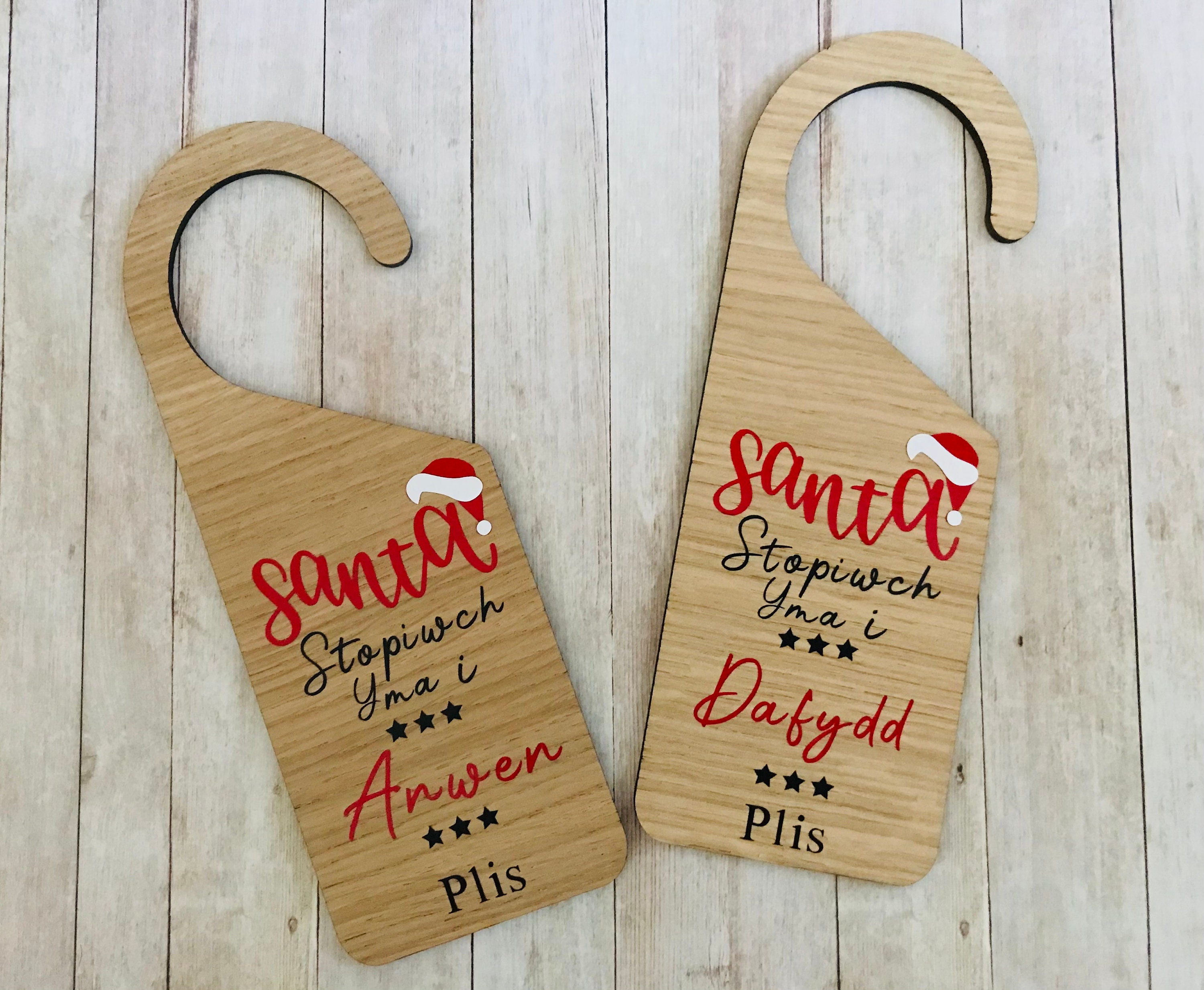 Welsh Santa Stop Here Door Hanger Personalised Santa Stopiwch - Etsy