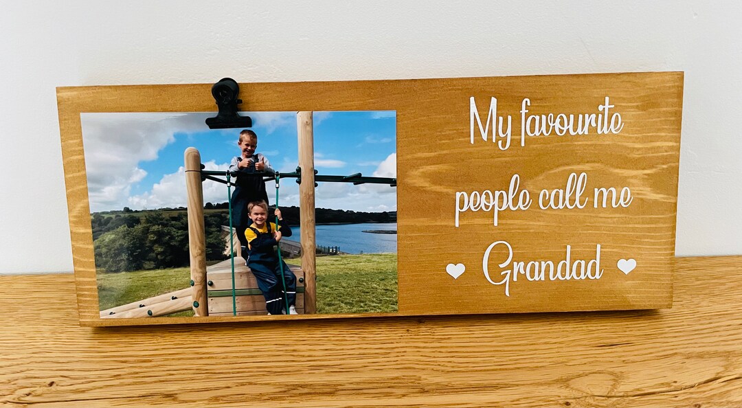 Grandad Photo Frame, Wooden Photo Sign, Fathers Day Gifts, Personalised ...