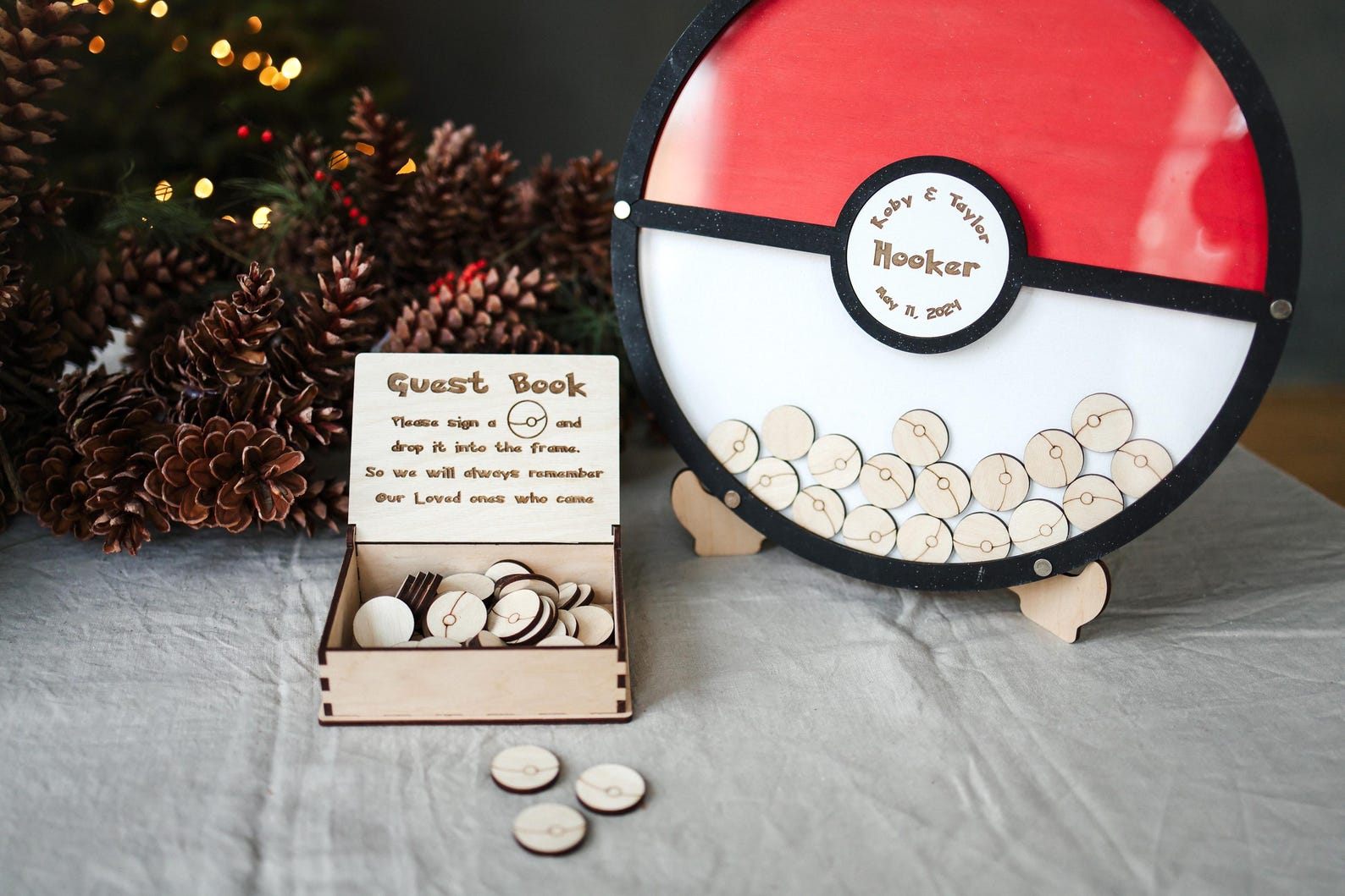 Pokémon Guest Book Personalized Pokemon Ball Wedding Guest Book ...