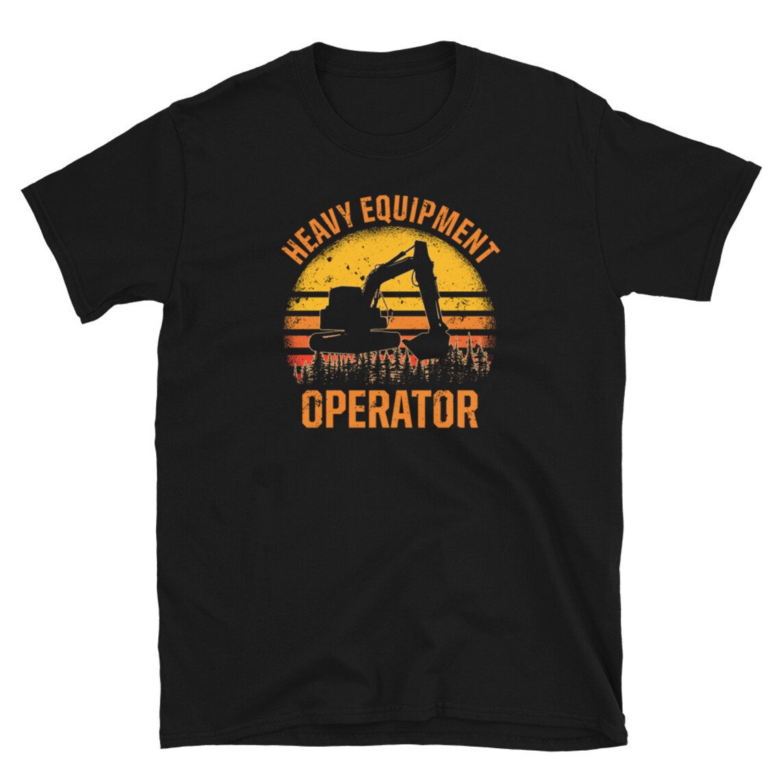 Retro Sunset Heavy Equipment Operator T-shirt - Etsy