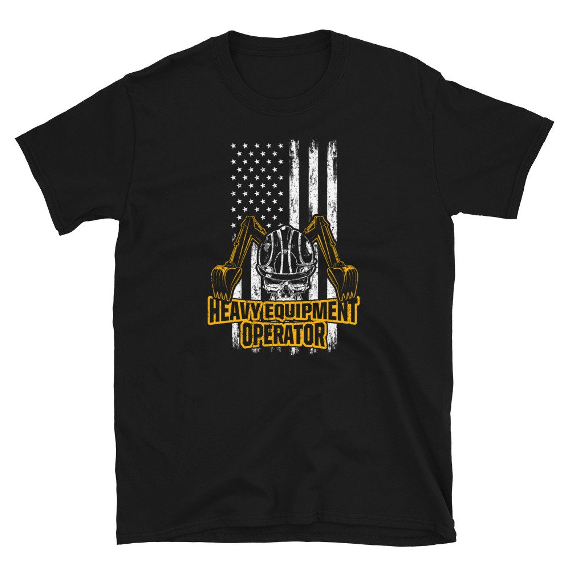 Heavy Equipment Operator US Flag T-shirt - Etsy