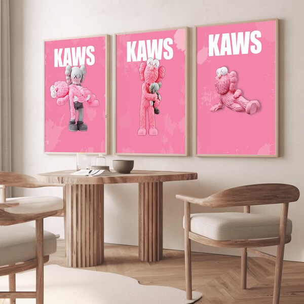 Kaws Set of 3 Poster - Etsy