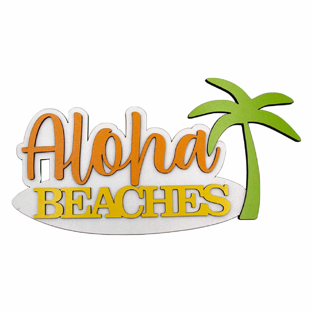 Aloha Beaches Board Wall Decor Wood Aloha Signs Hawaiian - Etsy