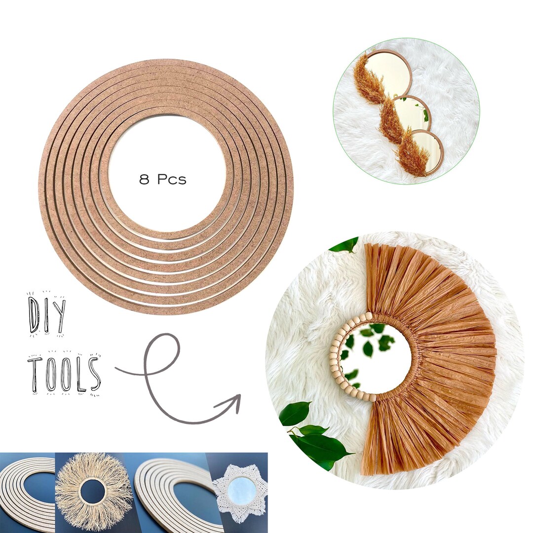 8-piece Mdf Hoop Set for Macrame, Dream Catcher and Similar Decorations ...