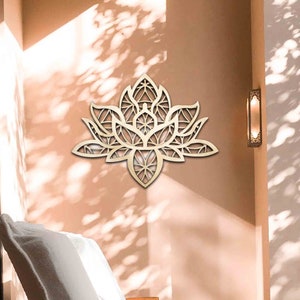 Lotus Wall Hanging, Plywood Lotus Decor, Lotus Wall Art, Flower of Life ...