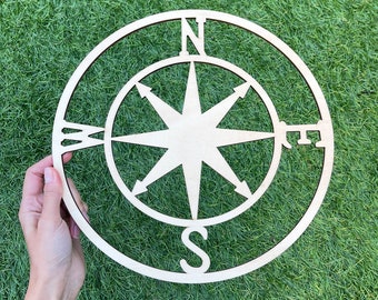 Wooden Compass Wall Art - Etsy