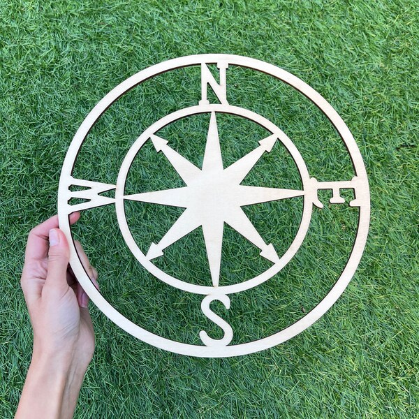 Wooden Compass Wall Art - Etsy