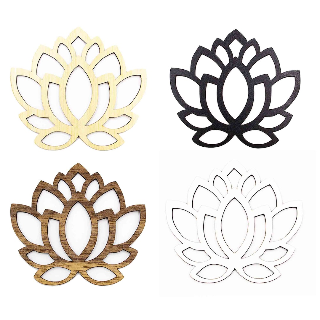 Lotus Set, Set of Lotus Decor, Wood Lotus, Lotus Flower Wall Art, Lotus ...