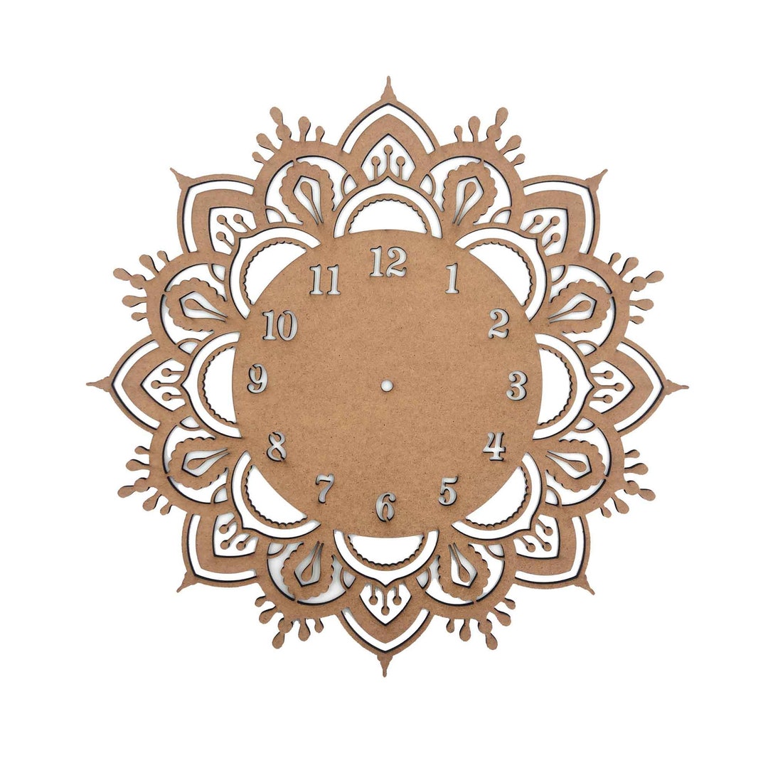 Wood Clock Blank, Clock Face, Unfinished Clock Face, Laser Cut Clock ...