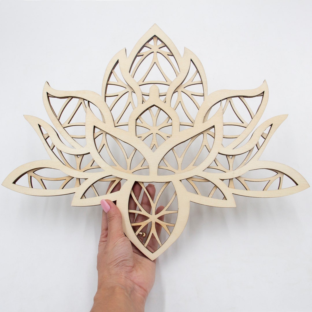 Lotus Wall Hanging, Plywood Lotus Decor, Lotus Wall Art, Flower of Life ...