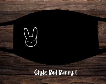 Bad Bunny Face Mask | Etsy