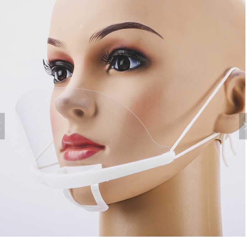 Smile Visible Fashion Mouth Shield Clear Face Mask Plastic | Etsy