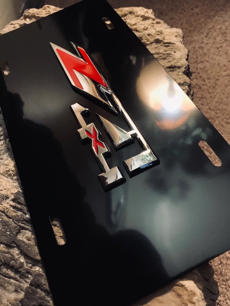 Custom Z71 44 off Road 3D License Plate New Black Red/chrome Aluminum ...