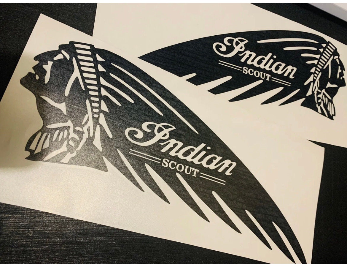 Custom Indian Chief Scout Skull Motorcycle Gas Tank Decals 2PC Set New ...