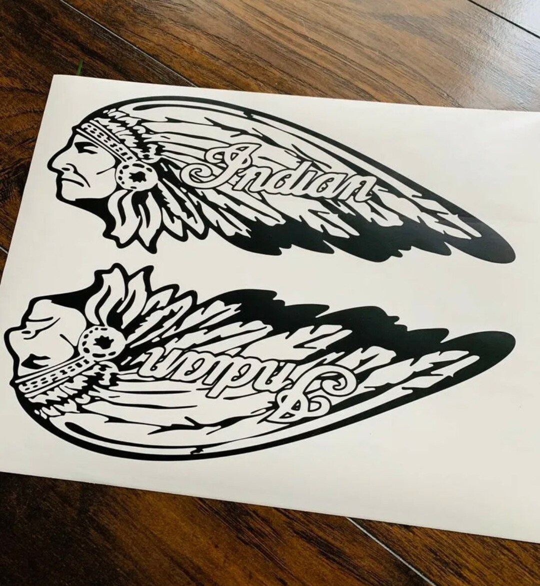 Indian Motorcycle Gas Tank Decals 2PC Set New Handcrafted Vintage OEM ...