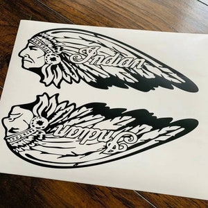 Indian Motorcycle Gas Tank Decals 2PC Set New Handcrafted Vintage OEM ...