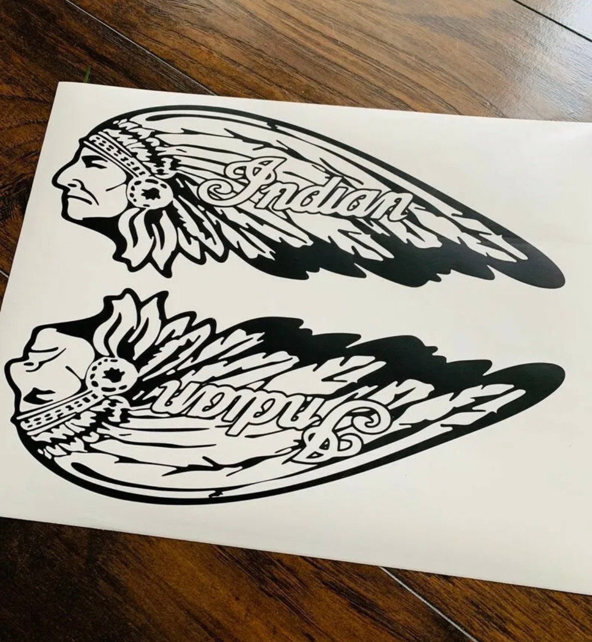 Indian Motorcycle Gas Tank Decals 2PC Set New Handcrafted Vintage OEM ...