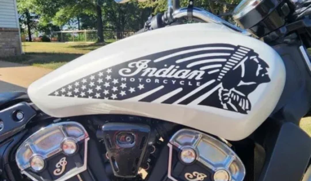 Custom Indian Motorcycle Gas Tank Decals 2PC Set New Custom Stars USA ...