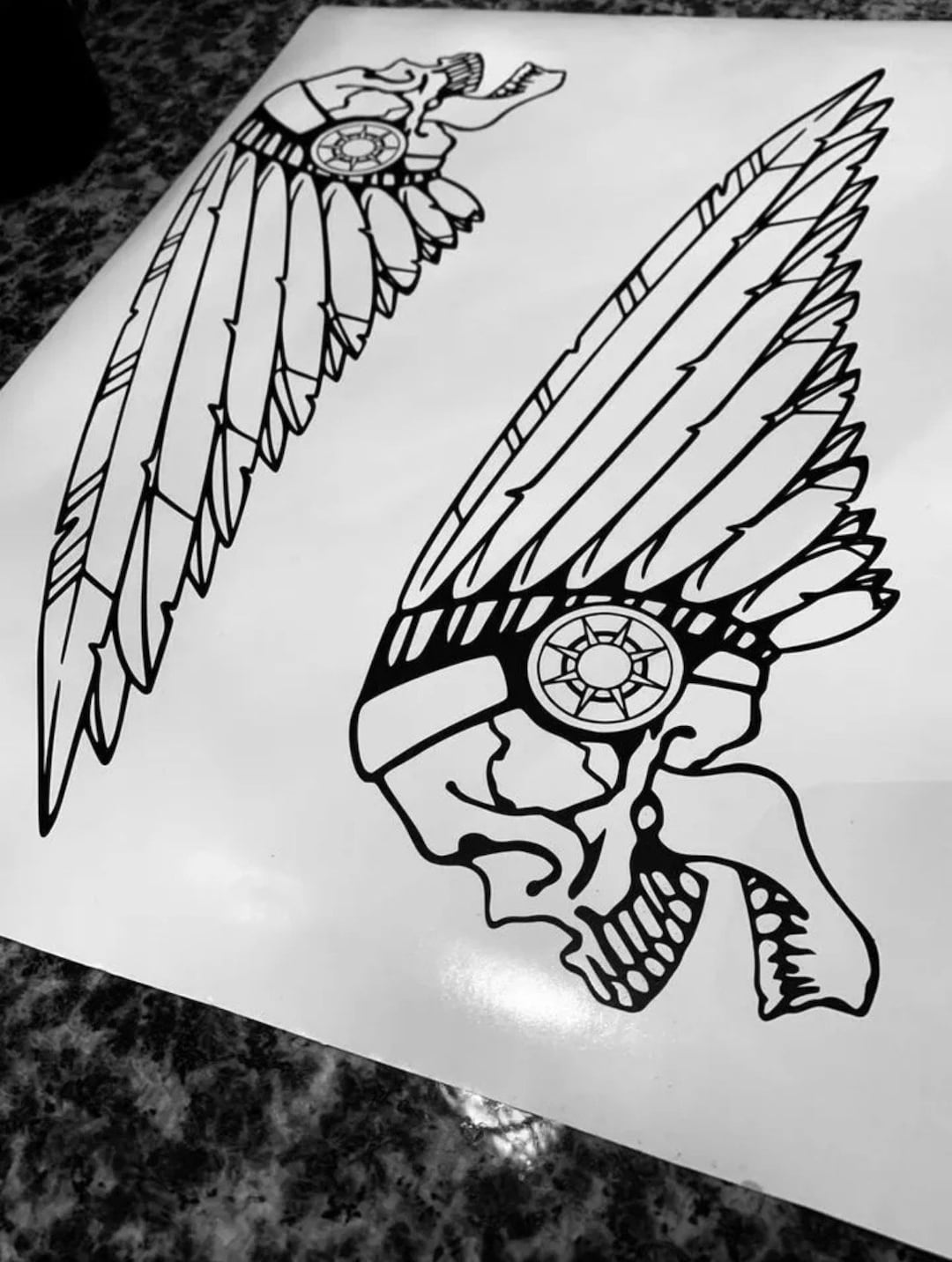 Indian Skull Motorcycle Gas Tank Decals 2PC Set New Skull Custom Made ...