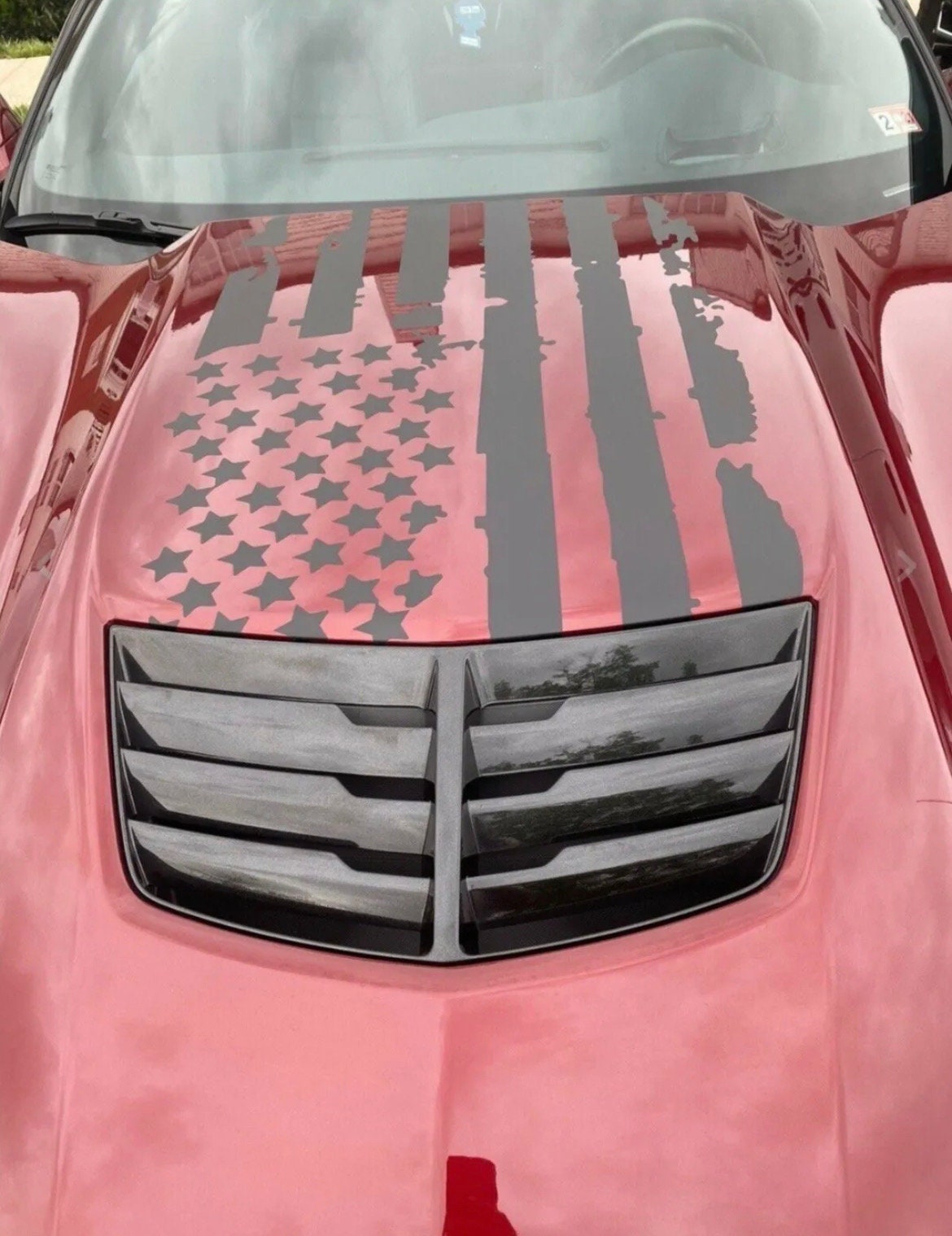 Custom Chevrolet C7 Corvette Distressed Flag Hood Decal Z06 New 1PC ...