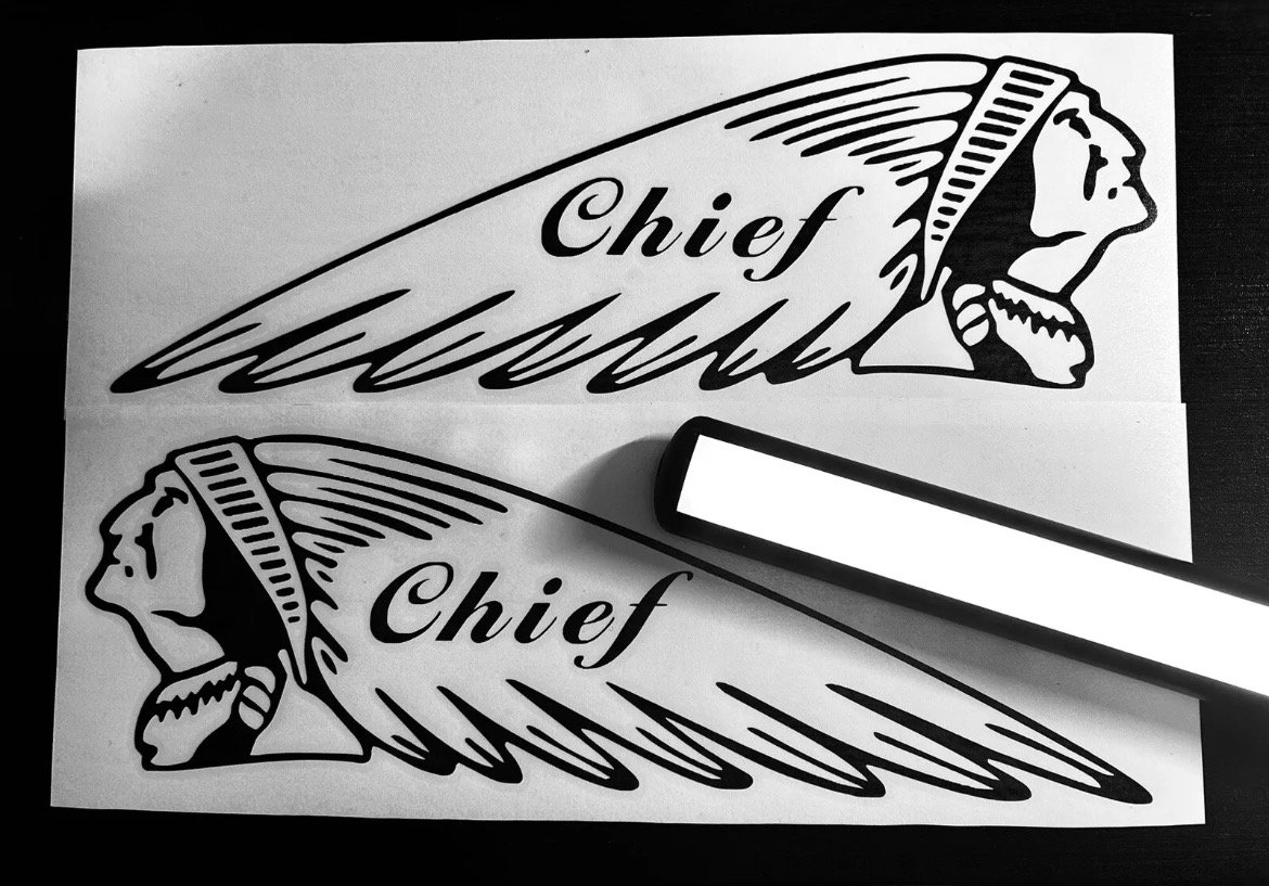 Indian Chief Outline Vintage Motorcycle Gas Tank Decals 2PC - Etsy