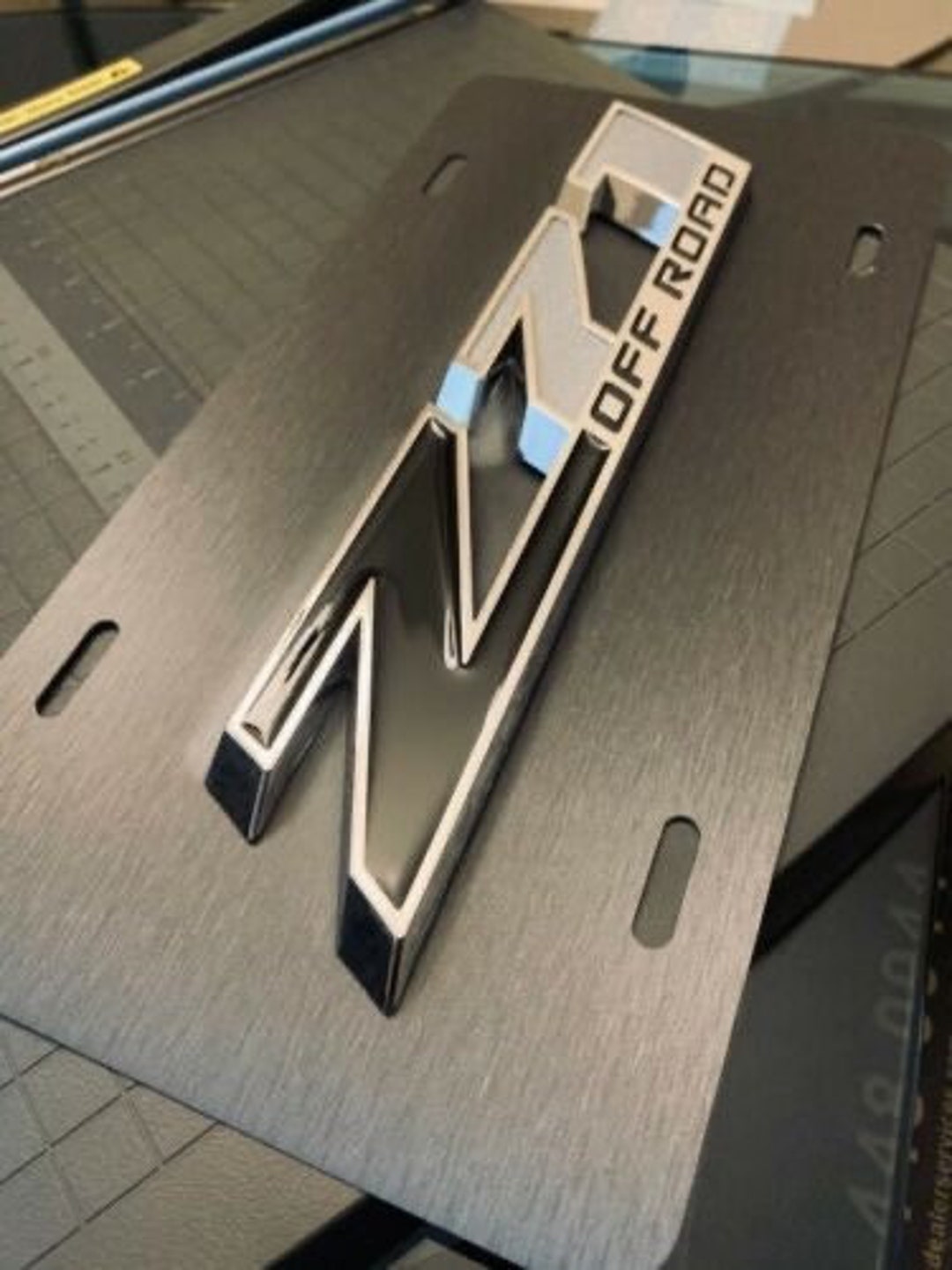 Custom Z71 4×4 off Road 3D License Plate New Brush Gray Tahoe Silverado ...