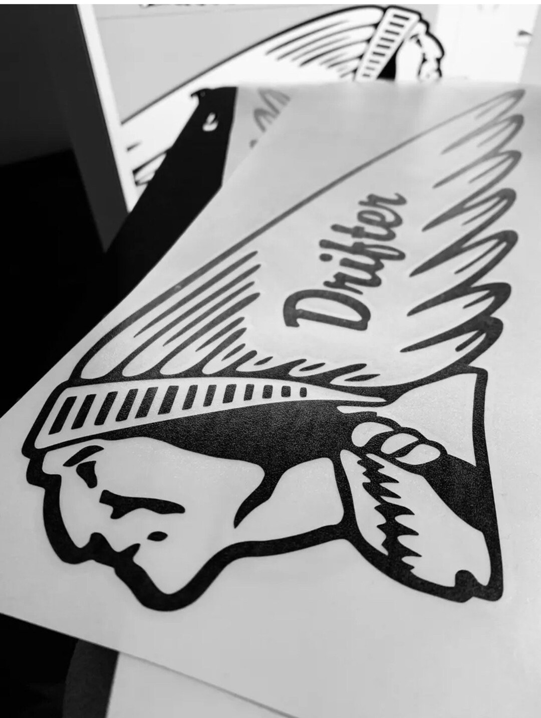 Custom Indian Drifter Motorcycle Decals New 2PC Set Handcrafted RARE ...