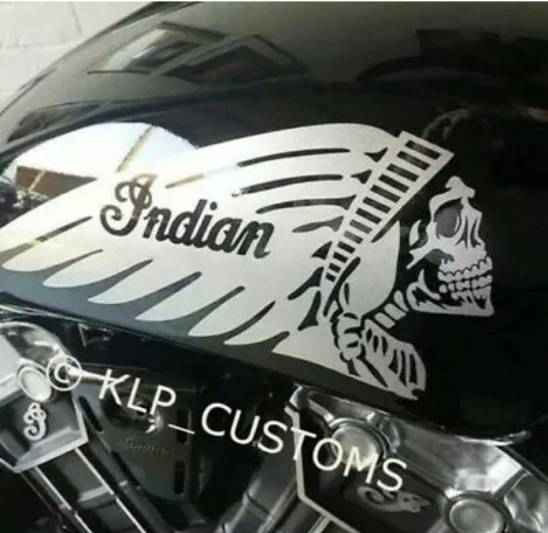 Indian Skull Custom Motorcycle Gas Tank Decals 2PC Set New - Etsy