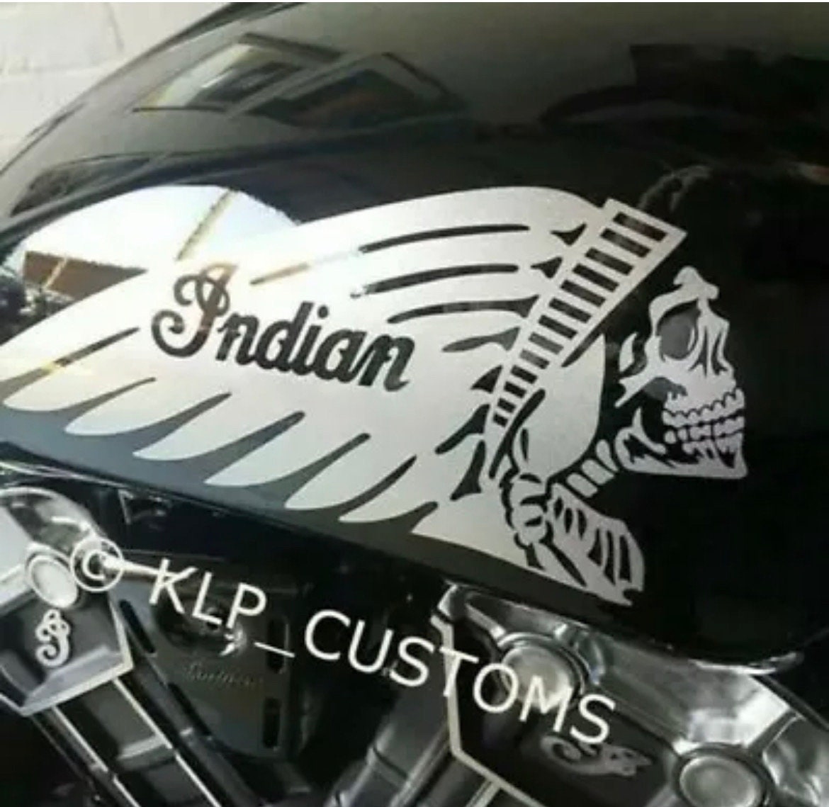 Indian Skull Custom Motorcycle Gas Tank Decals 2PC Set New - Etsy