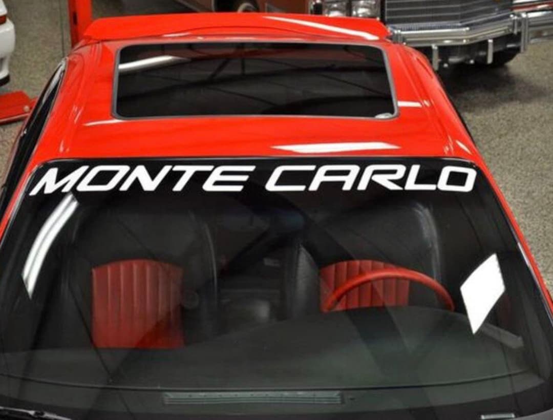Custom OEM Chevrolet Monte Carlo SS Vinyl Windshield Banner Decal New ...