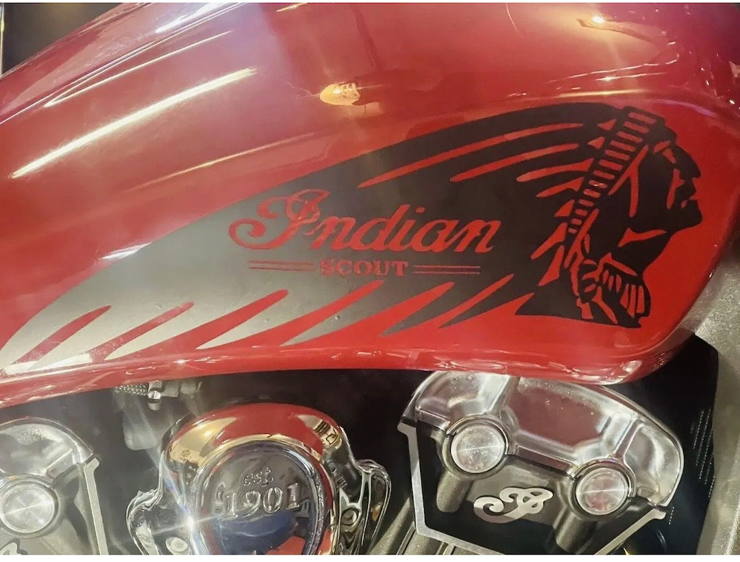 Custom Indian Chief Scout Skull Motorcycle Gas Tank Decals 2PC Set New ...