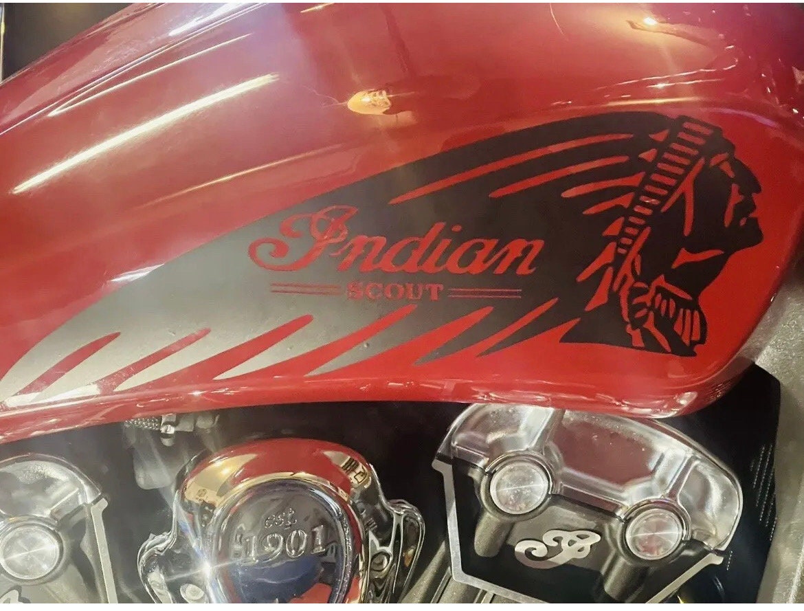 Custom Indian Chief Scout Skull Motorcycle Gas Tank Decals 2PC Set New ...
