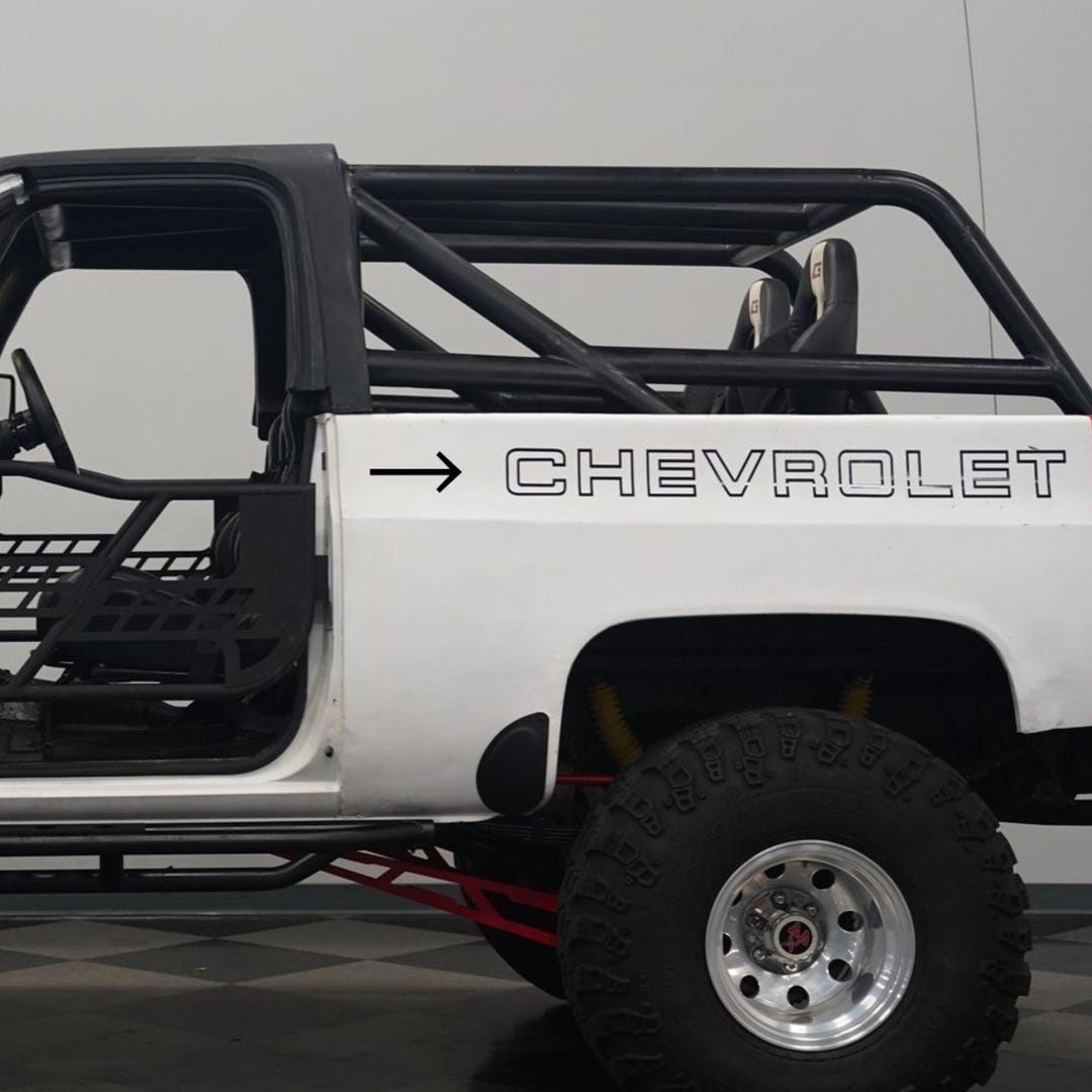 Custom Chevrolet Outline Bedliner Decals New 2PC Fits Chevy Sierra S10 ...