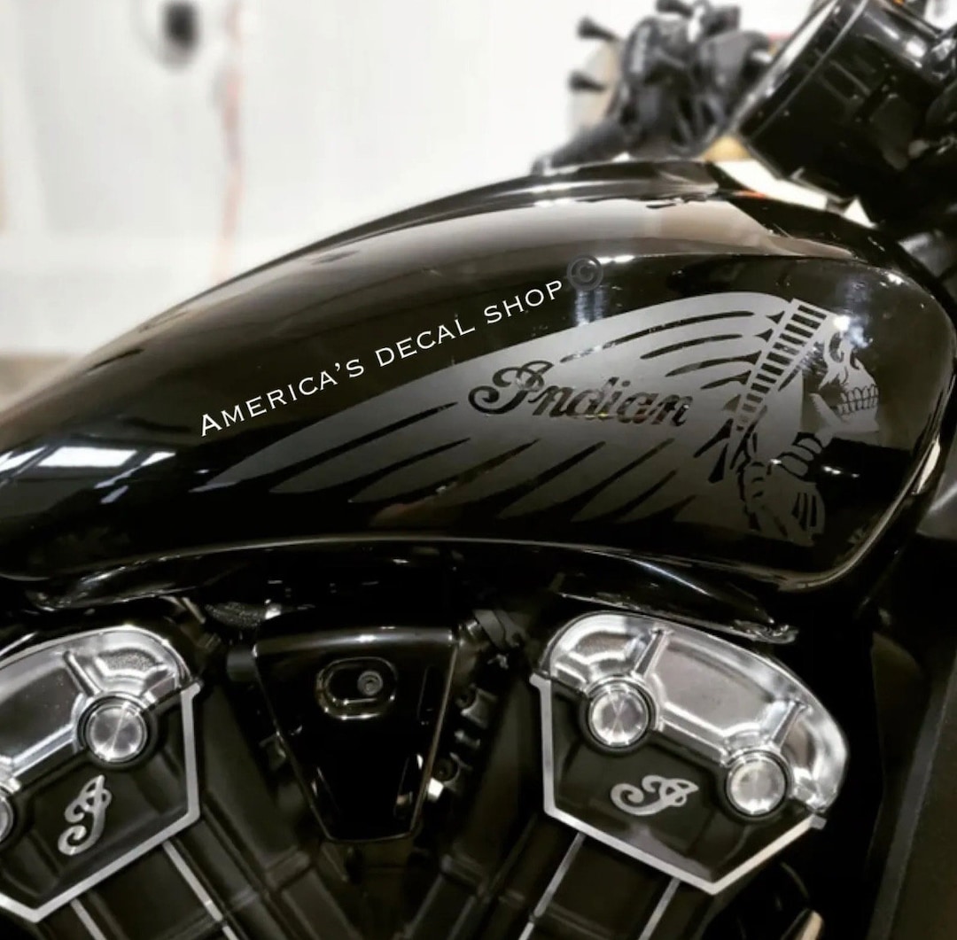 Custom Indian Skull Motorcycle Gas Tank Decals 2PC Set New Universal - Etsy