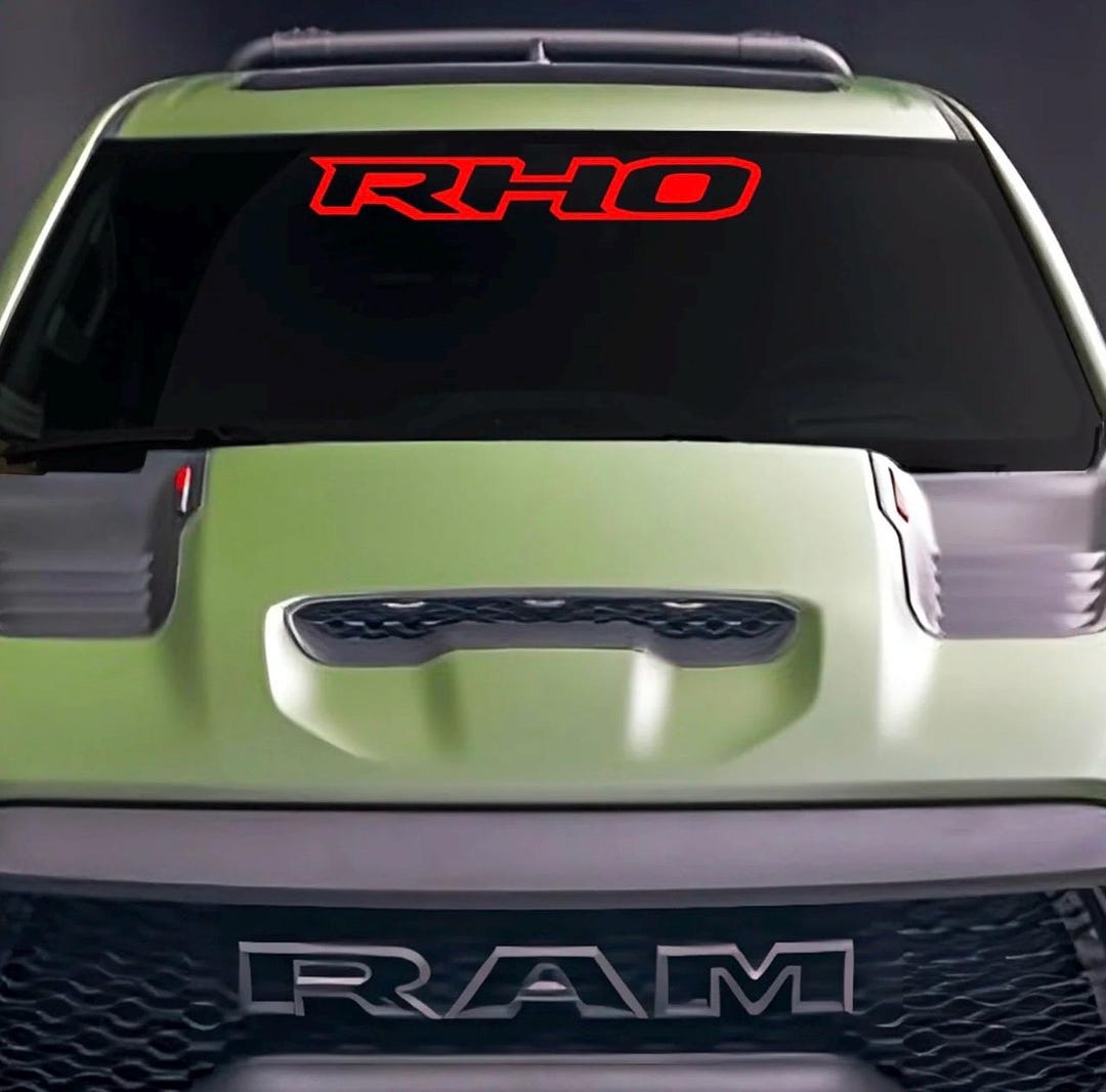 Custom RAM RHO Center Windshield Decals New 1PC Universal Fits All ...