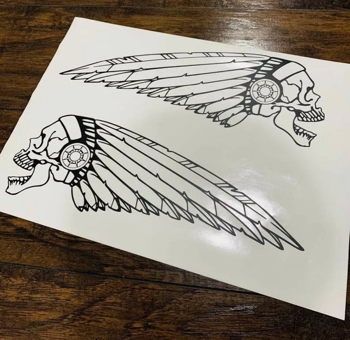 Indian Skull Motorcycle Gas Tank Decals 2PC Set New Skull Custom Made ...