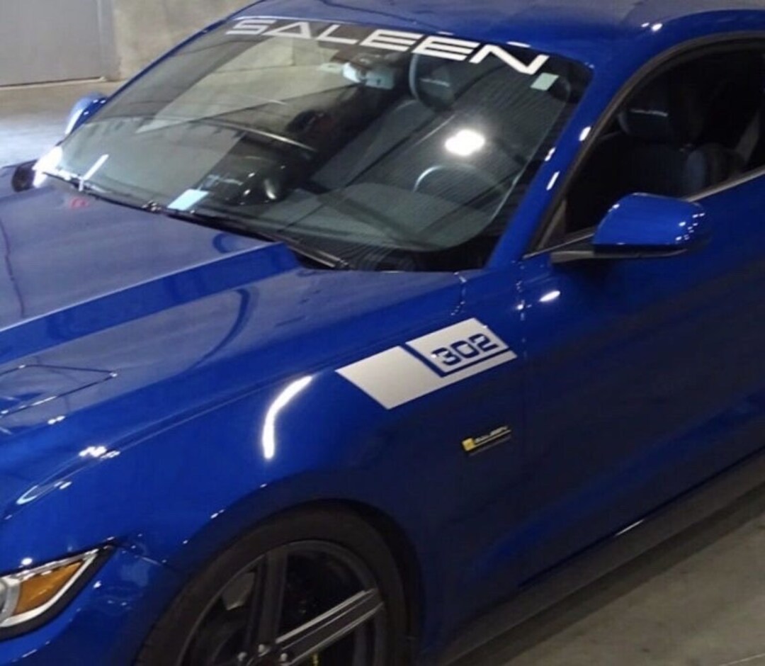 Custom Saleen Windshield Banner Fender Decals 3PC Kit New Fits Mustang ...