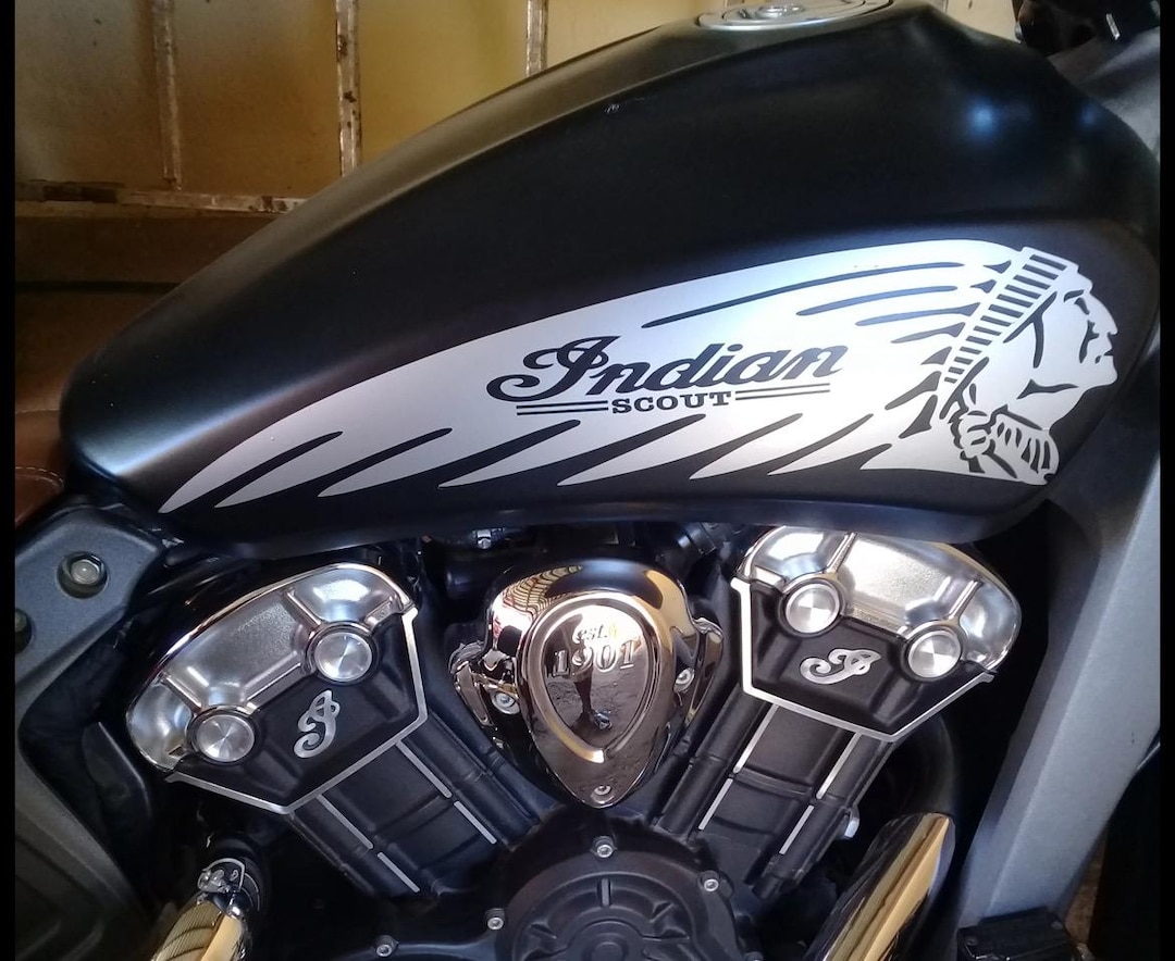 Custom Indian Chief Scout Skull Motorcycle Gas Tank Decals 2PC Set New ...