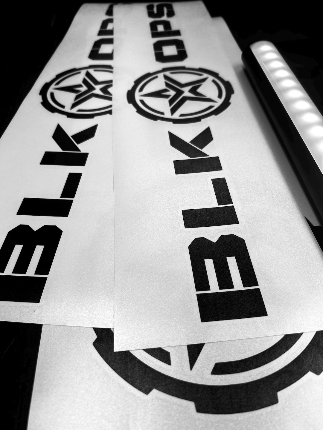 Custom Black Ops Star Fender Windshield Body Decal 3PC Set New Fits OEM ...