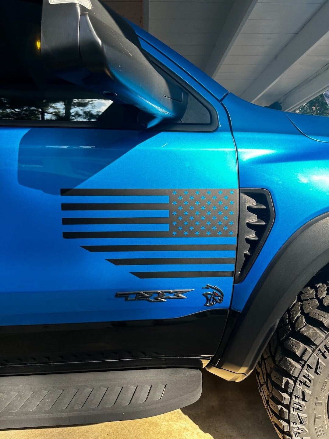 Custom OEM Handcrafted Raptor TRX American Flag Fender Decal Kit 2PC ...