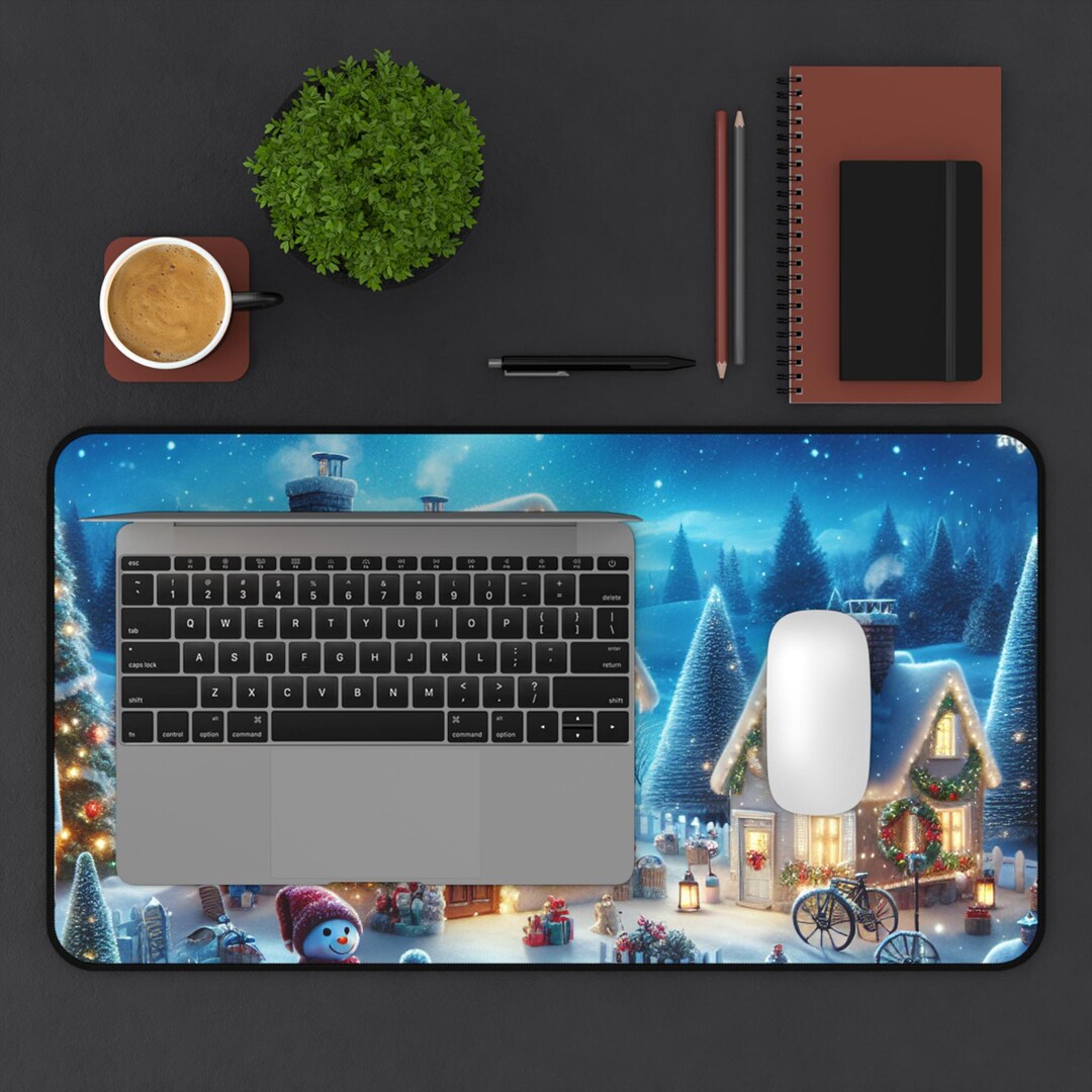 Cozy Winter Wonderland Desk Mat, Christmas Desk Pad, Holiday Office ...