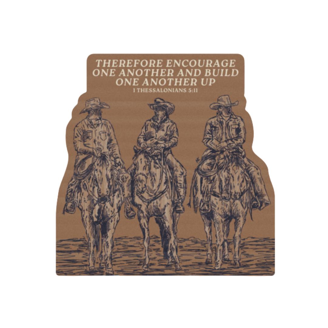 Encourage One Another & Build One Another up Christian Cowboy Sticker ...