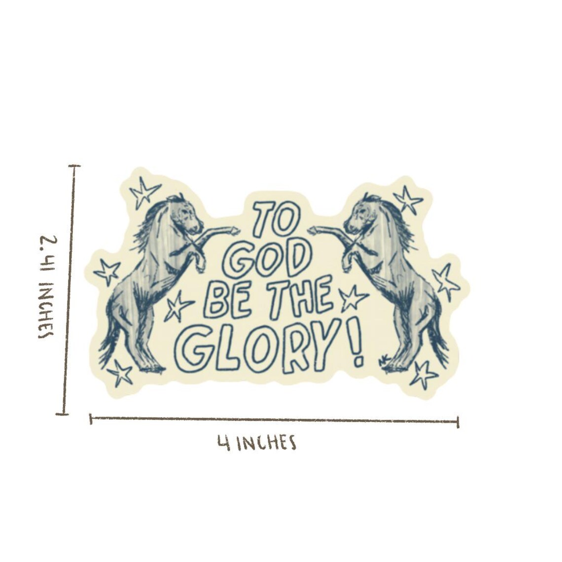 To God Be the Glory Horses & Stars Sticker - Etsy